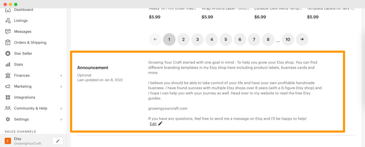 Etsy Shop Announcement 7 Ideas To Include Best Examples
